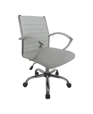 FURNITURE OF AMERICA Tioga 37-inch Faux Leather Height Adjustable Swivel Office Chair - White