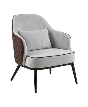 FURNITURE OF AMERICA Watson Faux Leather Wingback Accent Chair - Grey