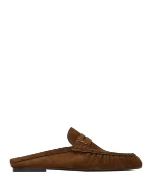 Saint Laurent Le Loafer Mules - Dark Havana