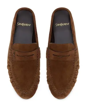 Saint Laurent Le Loafer Mules - Dark Havana