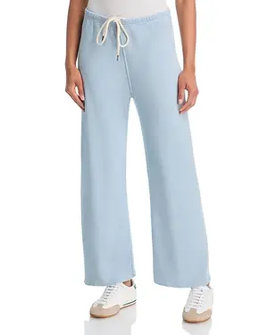 The Great. The Lap Cropped Flare Sweatpants - Whisper Blue