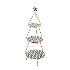 MACKENZIE-CHILDS Check It Out Tree Tiered Plate Stand - No Color