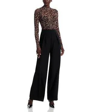Black Halo Leonarda Jumpsuit - Leopard Jersey