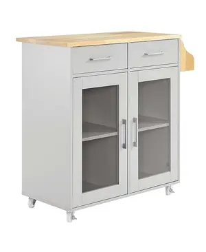MODWAY Cuisine Kitchen Cart - Light Gray Natural