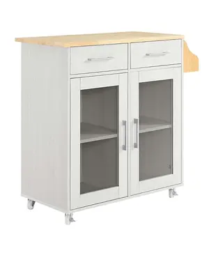 MODWAY Cuisine Kitchen Cart - White Natural