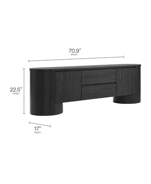 MODWAY Duval 71 Inch Oval Tv Cabinet - Black