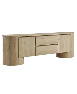 MODWAY Duval 71 Inch Oval Tv Cabinet - Light Oak