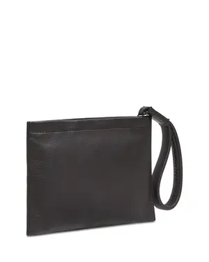 Zegna Secondskin Leather Pouch - Dark Brown