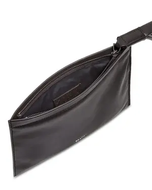 Zegna Secondskin Leather Pouch - Dark Brown
