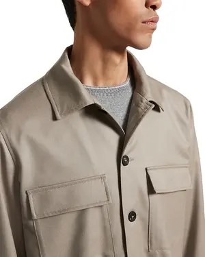 Peserico Relaxed Fit Shirt Jacket - Silver