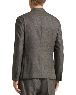 Peserico Textured Wool Jacket - Bark Brown