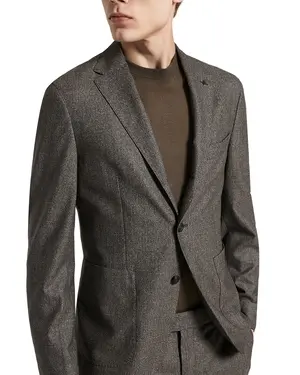 Peserico Textured Wool Jacket - Bark Brown