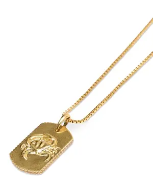 Maje Zodiac Dog Tag Pendant Necklace - Cancer