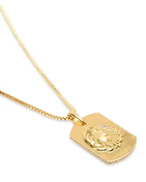 Maje Zodiac Dog Tag Pendant Necklace - Gemini