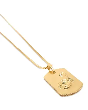 Maje Zodiac Dog Tag Pendant Necklace - Scorpio