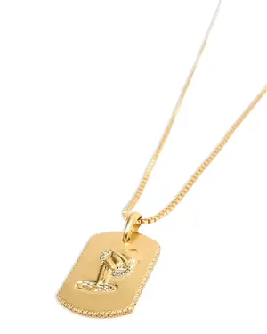 Maje Zodiac Dog Tag Pendant Necklace - Verseau