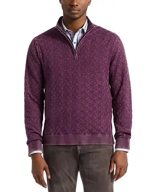 Robert Graham Aubin Quarter Zip Sweater - Dark Purple