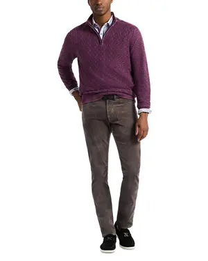 Robert Graham Aubin Quarter Zip Sweater - Dark Purple