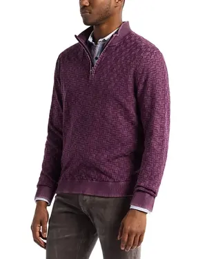 Robert Graham Aubin Quarter Zip Sweater - Dark Purple