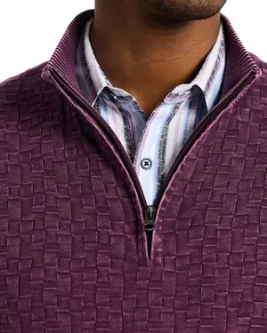 Robert Graham Aubin Quarter Zip Sweater - Dark Purple