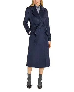 Sentaler Long Notch Collar Wrap Coat