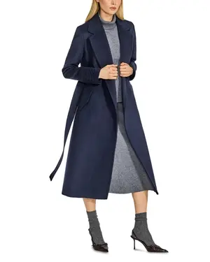 Sentaler Long Notch Collar Wrap Coat