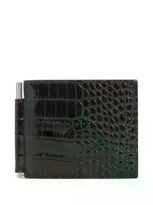 TOM FORD Crocodile-embossed Wallet - Brown
