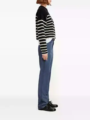 Proenza Schouler White Label Striped Cropped Sweater - Black