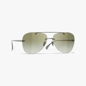Chanel Pilot Sunglasses Dark Silver