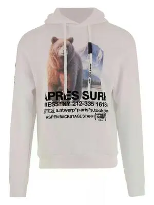 APRÈS SURF Bear-print Drawstring Hoodie - White