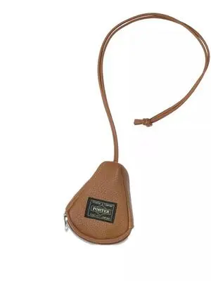 PORTER-YOSHIDA & CO Pear-shaped Zip Keyring - Brown