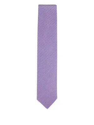 Eton Geometric-patterned Silk Tie - Pink