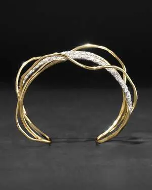 Alexis Bittar Solanales Crystal Intertwined Cuff Bracelet - Gold