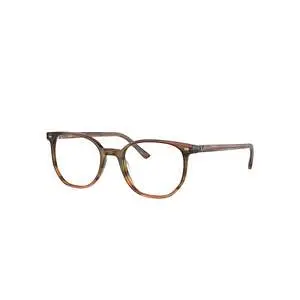Ray-ban Elliot Optics Eyeglasses Frame 48-19 Striped Brown & Green