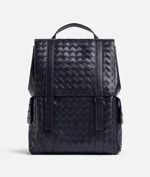 BOTTEGA  VENETA Intrecciato Leather Backpack - Nocturnal