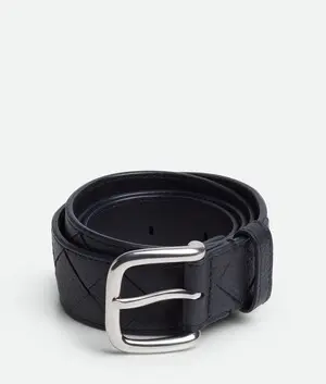 BOTTEGA  VENETA Bottega Veneta Intrecciato Leather Belt - Nocturnal