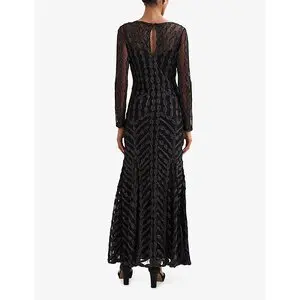 PHASE EIGHT Marie Tapework Mesh Maxi Dress