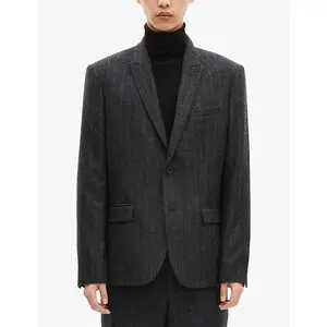 The Kooples Pinstriped Single-breasted Wool-blend Blazer