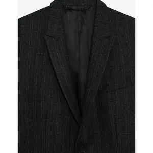 The Kooples Pinstriped Single-breasted Wool-blend Blazer