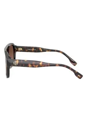Tory Burch Tortoiseshell Square Sunglasses - Green