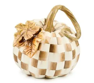 MACKENZIE-CHILDS Mocha Check Twisted Stem Pumpk
