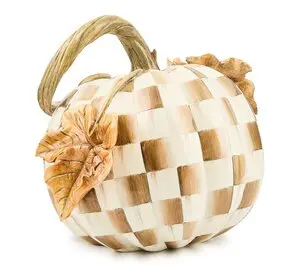 MACKENZIE-CHILDS Mocha Check Twisted Stem Pumpk