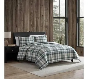 Eddie Bauer Timbers Plaid Green Twin Comforter Set