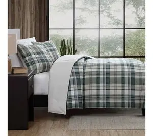 Eddie Bauer Timbers Plaid Green Twin Comforter Set