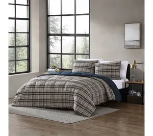 Eddie Bauer Rugged Plaid Beige Twin Comforter S Et