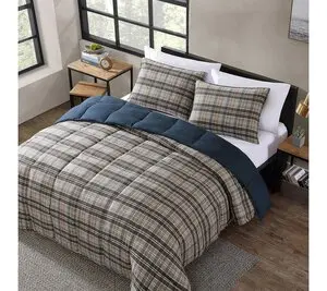Eddie Bauer Rugged Plaid Beige Twin Comforter S Et