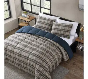 Eddie Bauer Rugged Plaid Beige King Comforter S Et
