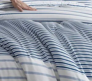 Eddie Bauer Cooper Stripe Blue King Comforter S Et