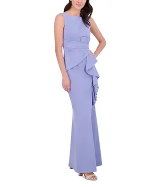 Eliza J Sleeveless Ruffled Gown - Periwinkle