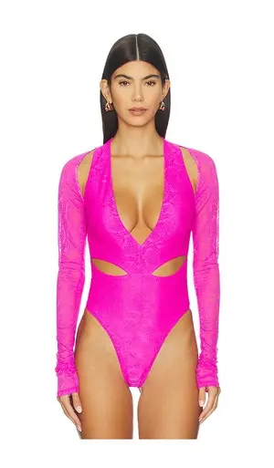 Lapointe Snake Lace Bodysuit